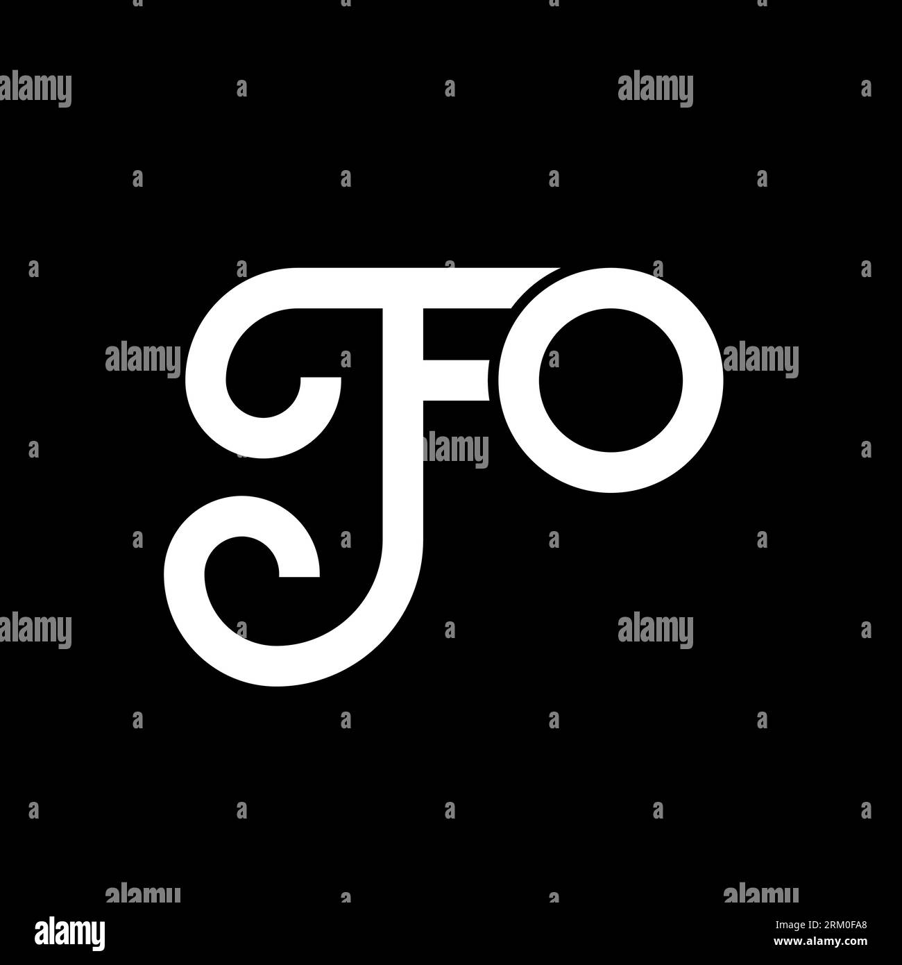 FO letter logo design on black background. FO creative initials letter ...