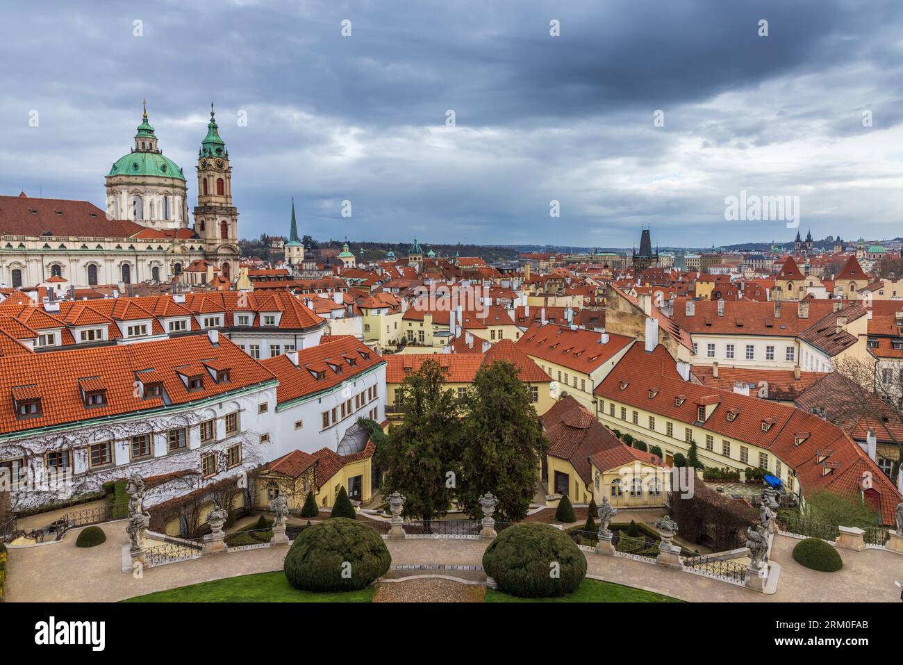 View of prague mala strana prague rooftops skyline old prague hi-res ...