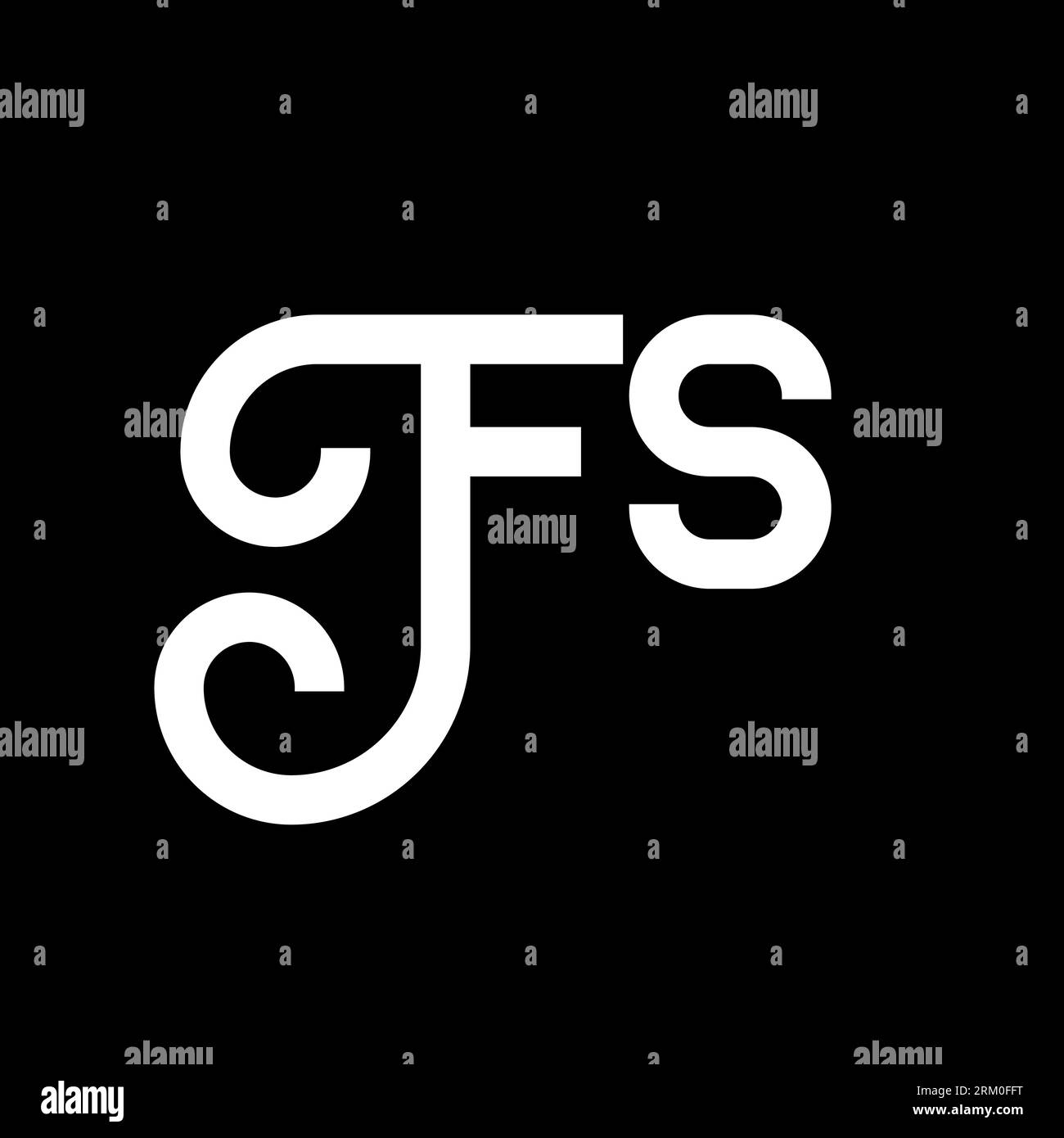 FS letter logo design on black background. FS creative initials letter ...