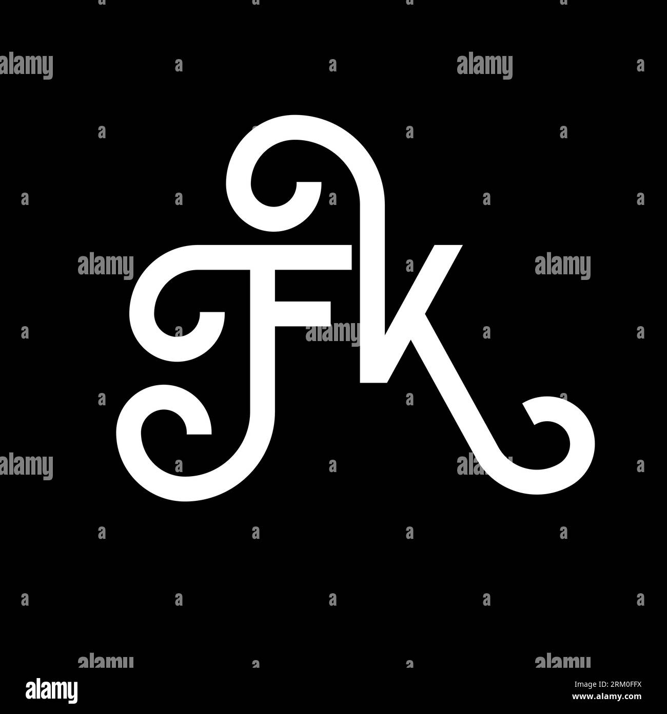 FK letter logo design on black background. FK creative initials letter ...