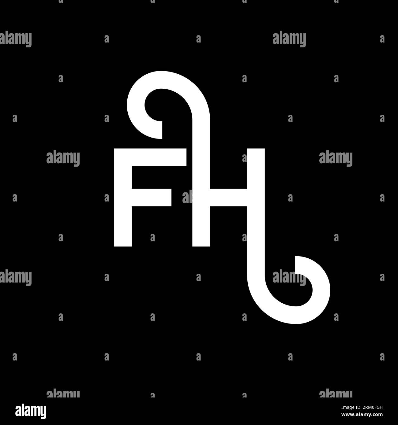 FH letter logo design on black background. FH creative initials letter ...