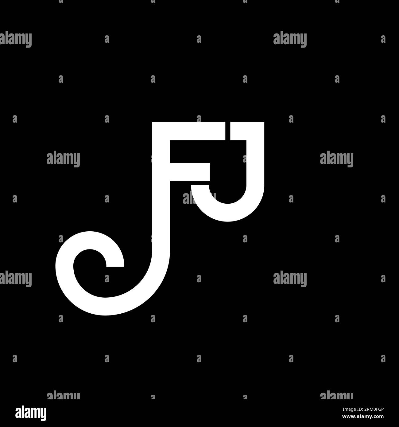 FJ letter logo design on black background. FJ creative initials letter ...