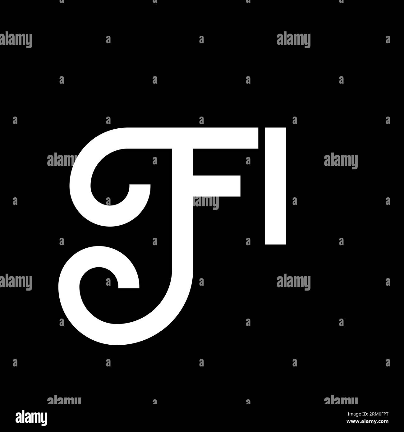 FI letter logo design on black background. FI creative initials letter ...