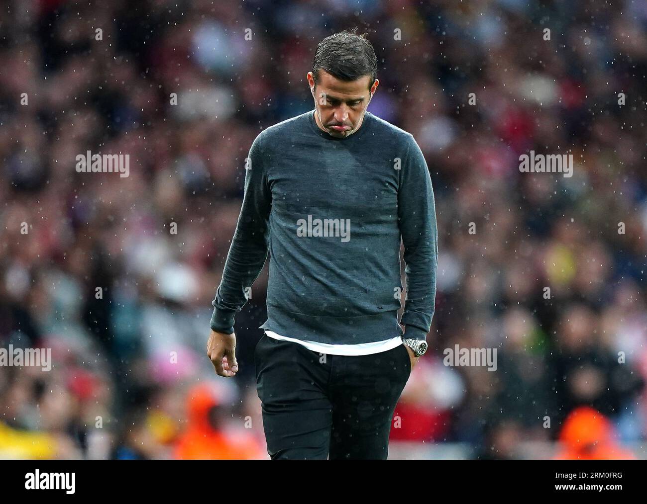 Fulham manager Marco Silva looks frustrated during the Premier League ...