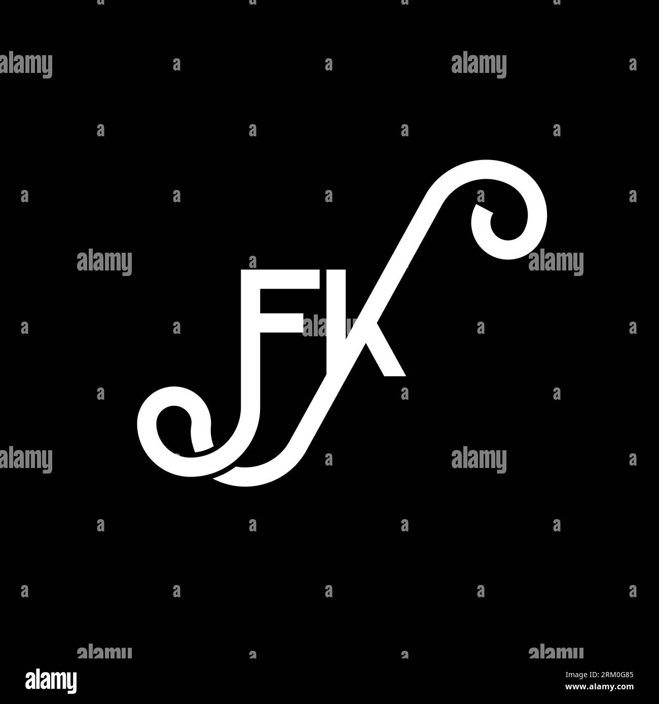 FK letter logo design on black background. FK creative initials letter ...