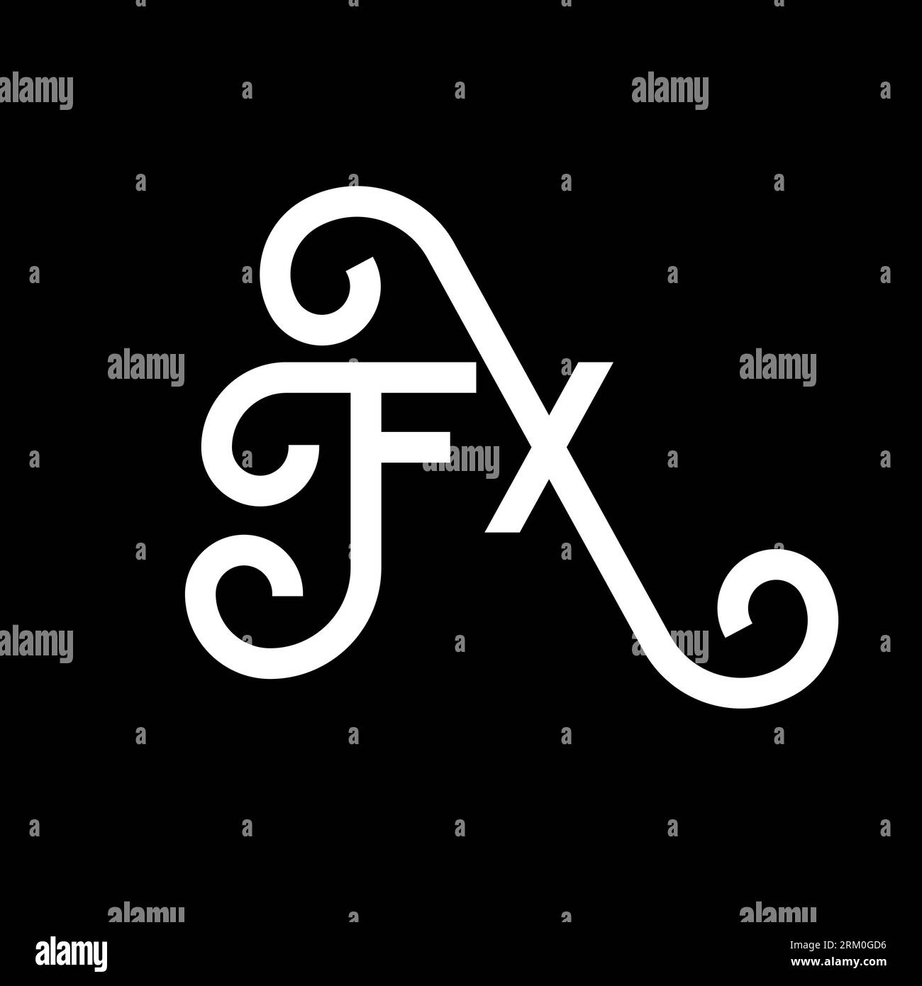 FX letter logo design on black background. FX creative initials letter ...