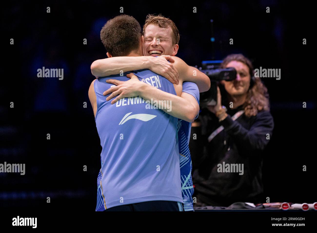 Denmark's Kim Astrup and Anders Skaarup Rasmussen celebrate after their ...