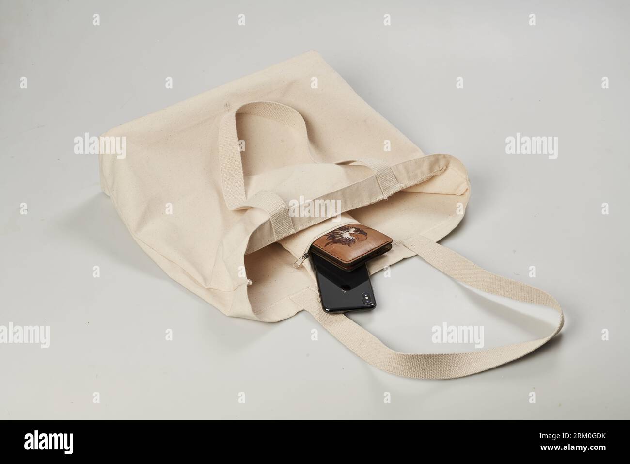 beautiful isolated picture of a multiple use cotton grocery bag. eco ...