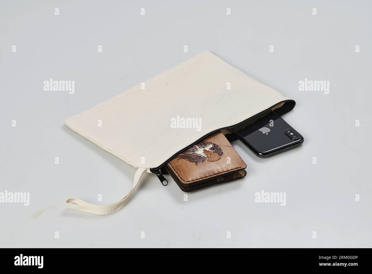 beautiful isolated picture of a multiple use cotton grocery bag. eco ...