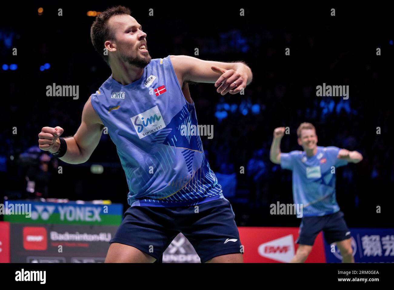 Denmark's Kim Astrup and Anders Skaarup Rasmussen celebrate after their ...