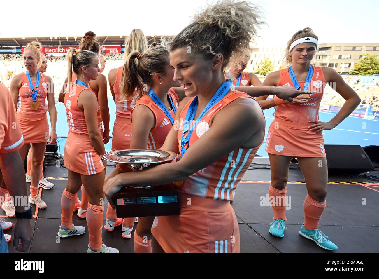 26 August 2023, North Rhine-Westphalia, Mönchengladbach: Field hockey ...