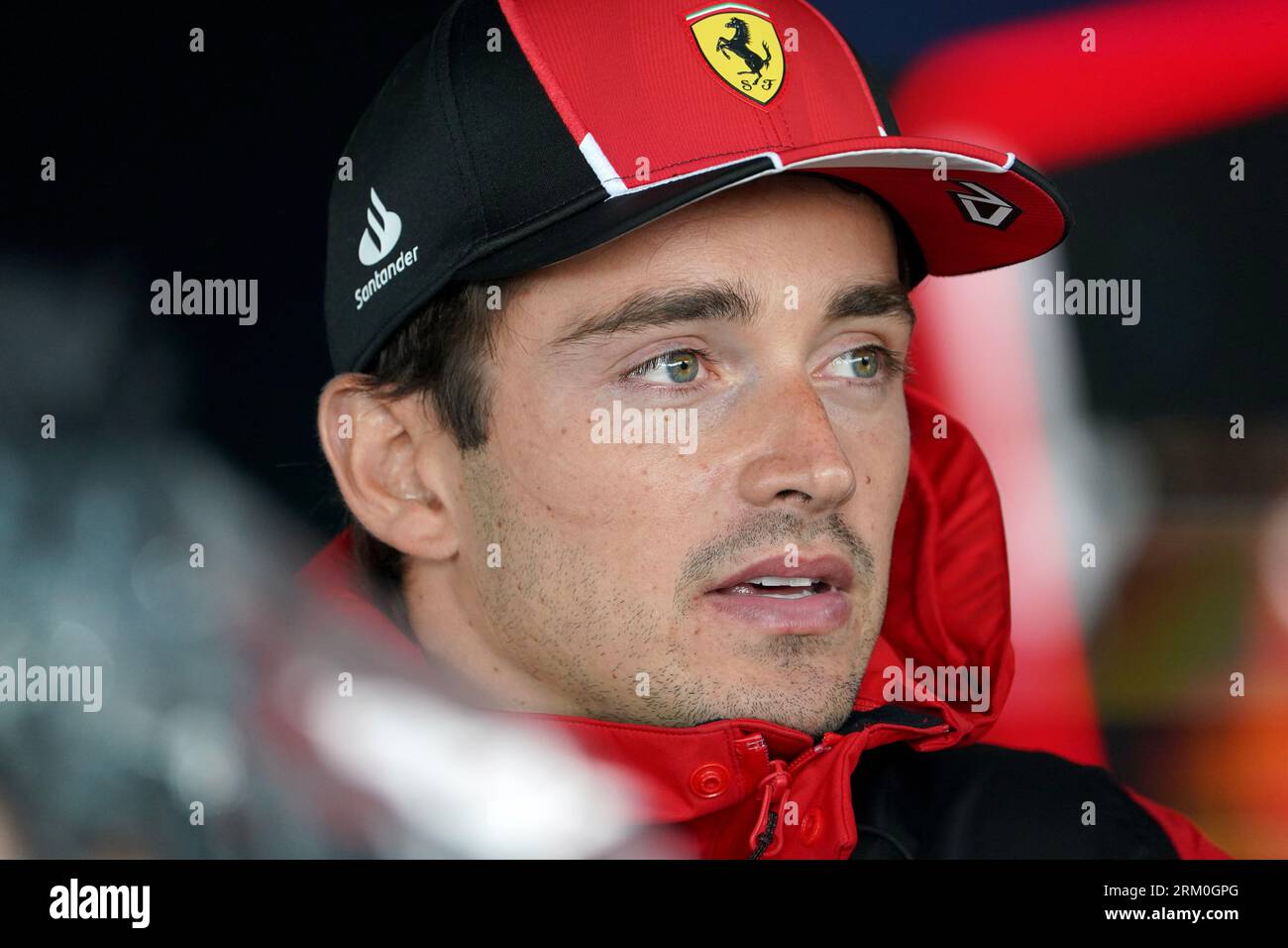 Ferrari's Charles Leclerc during an interview following Qualifying ...