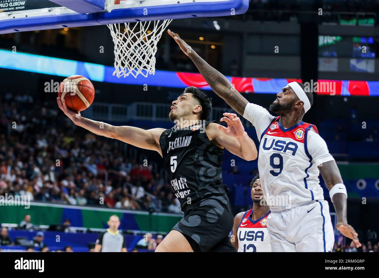 Manila, Philippines. 26th Aug, 2023. Bobby Portis Jr. (R) of the United ...