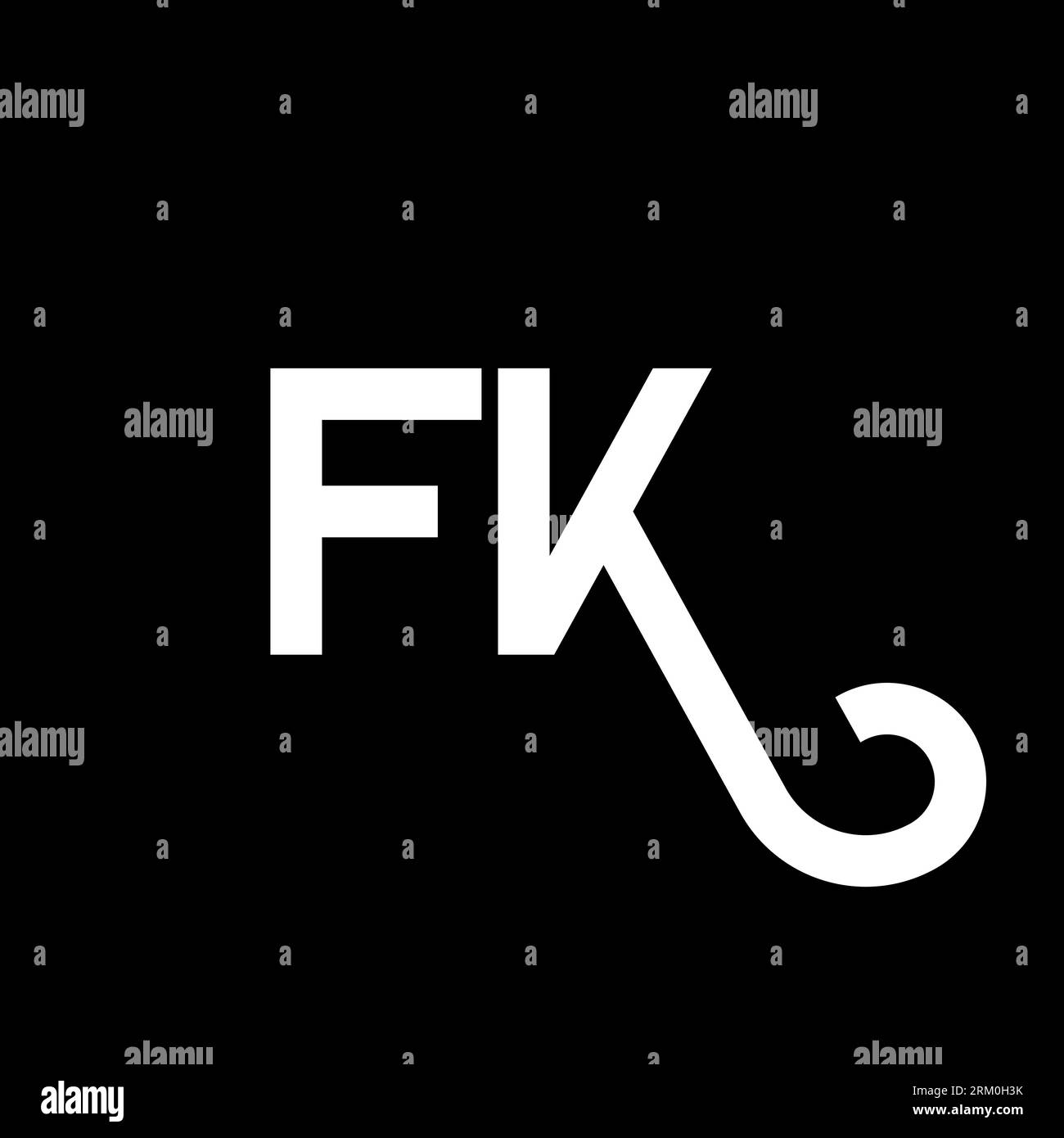 FK letter logo design on black background. FK creative initials letter ...