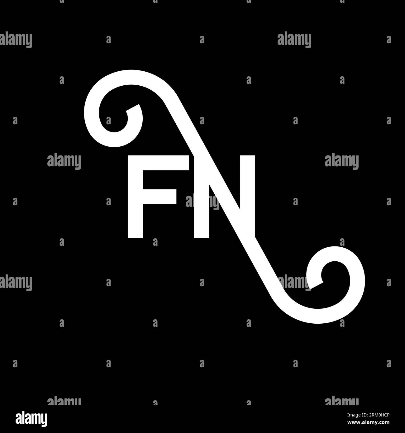 FN letter logo design on black background. FN creative initials letter ...