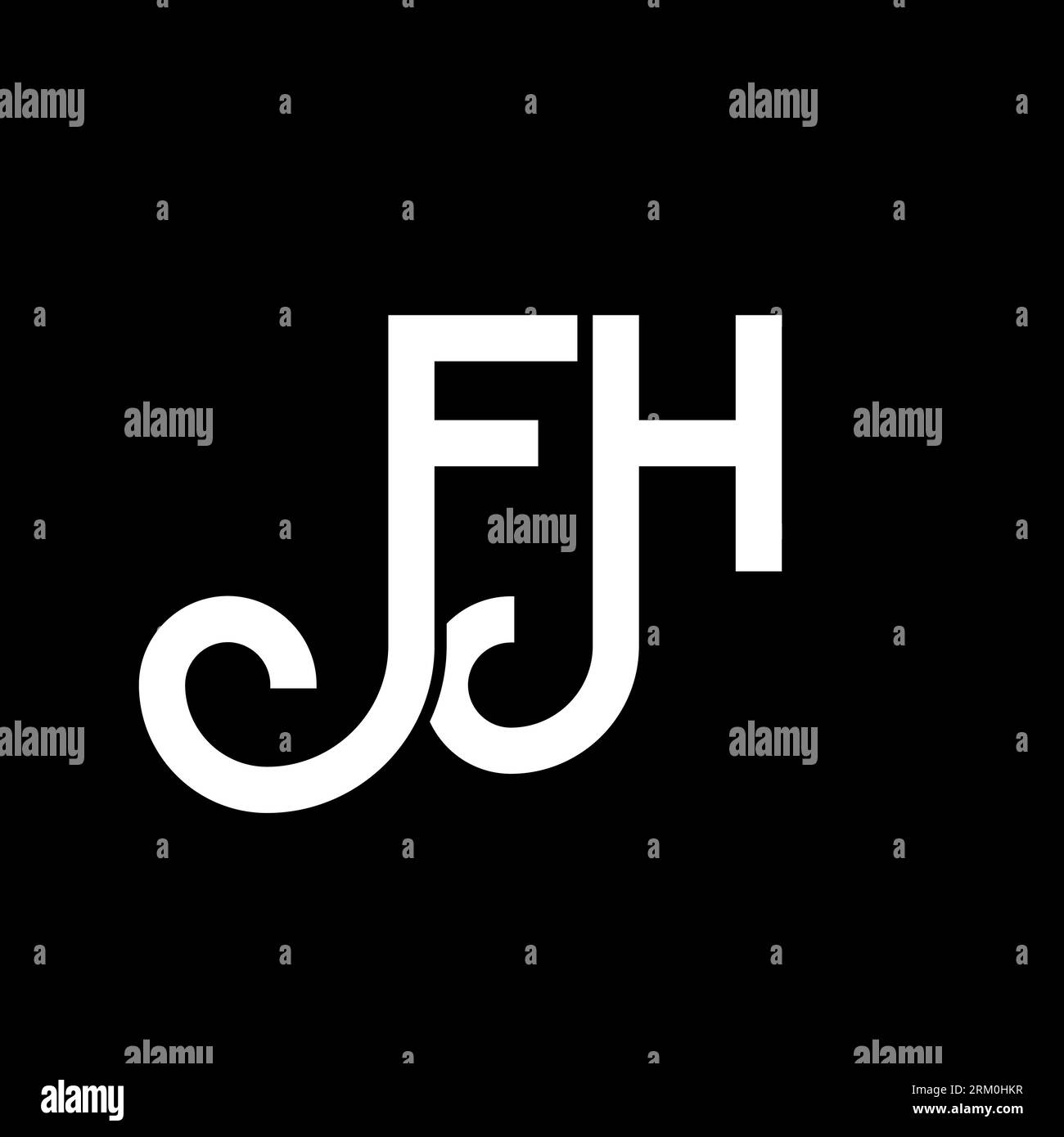 FH letter logo design on black background. FH creative initials letter ...