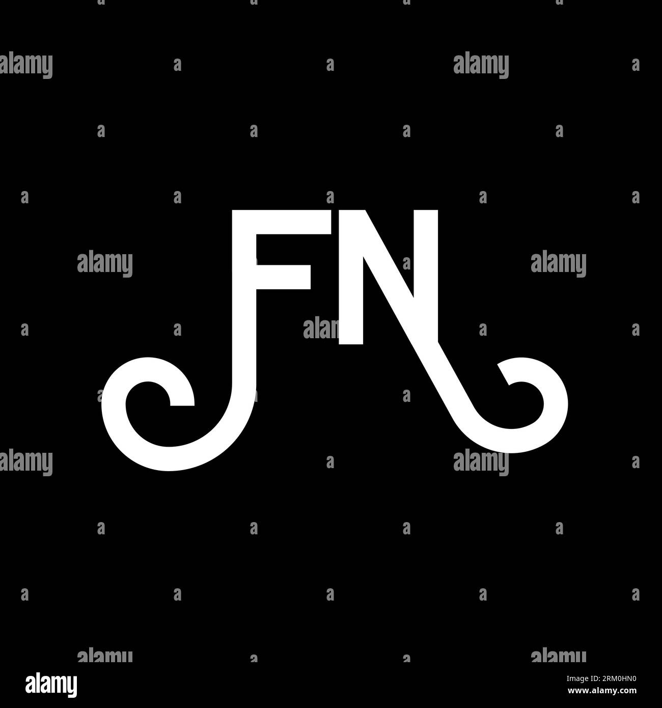 FN letter logo design on black background. FN creative initials letter ...