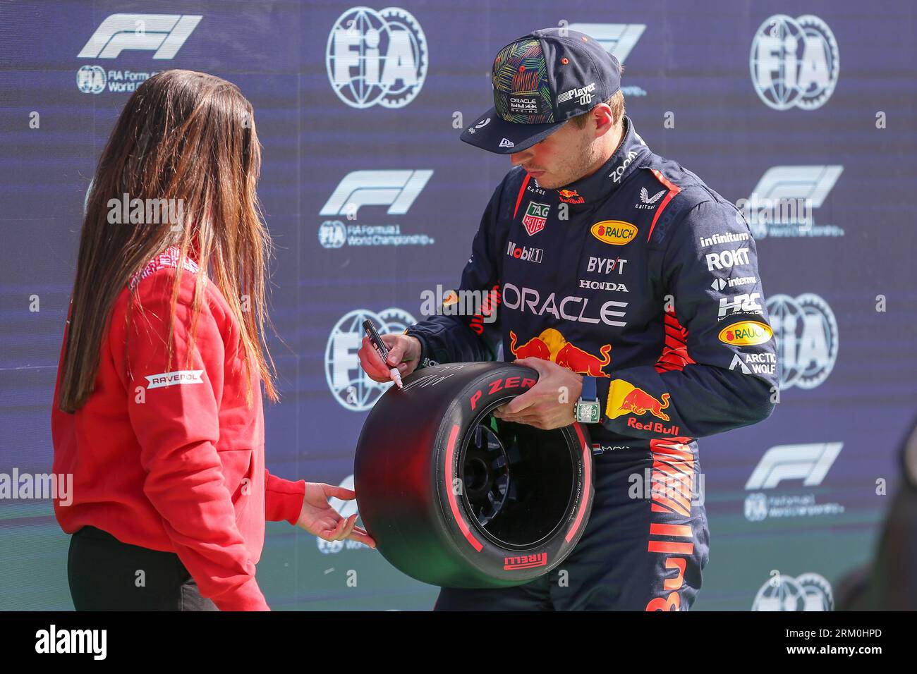 Max Verstappen 1 (NED), HONDA Red Bull Racing RB19 signs pole position ...