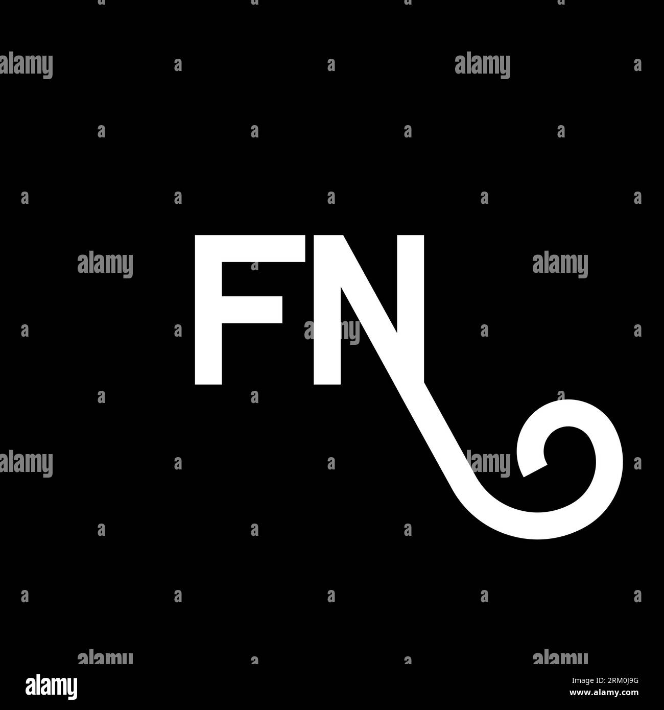 FN letter logo design on black background. FN creative initials letter ...