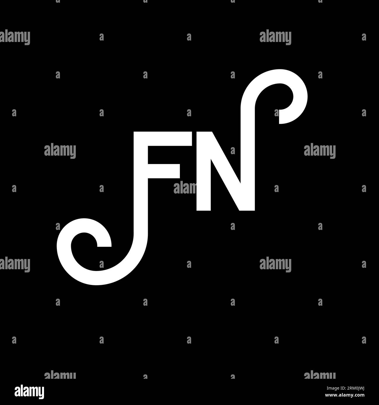 FN letter logo design on black background. FN creative initials letter ...