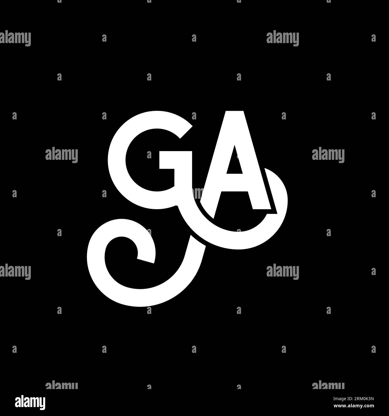 GA letter logo design on black background. GA creative initials letter ...