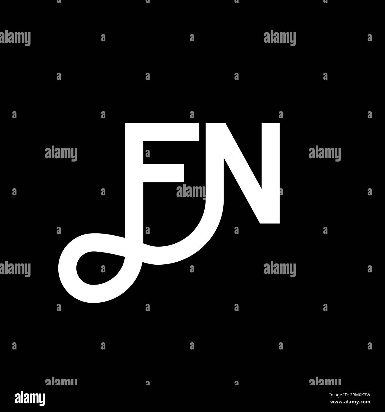 FN letter logo design on black background. FN creative initials letter ...