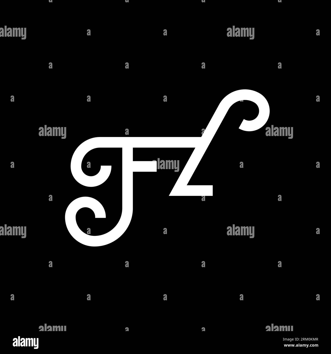 FZ letter logo design on black background. FZ creative initials letter ...