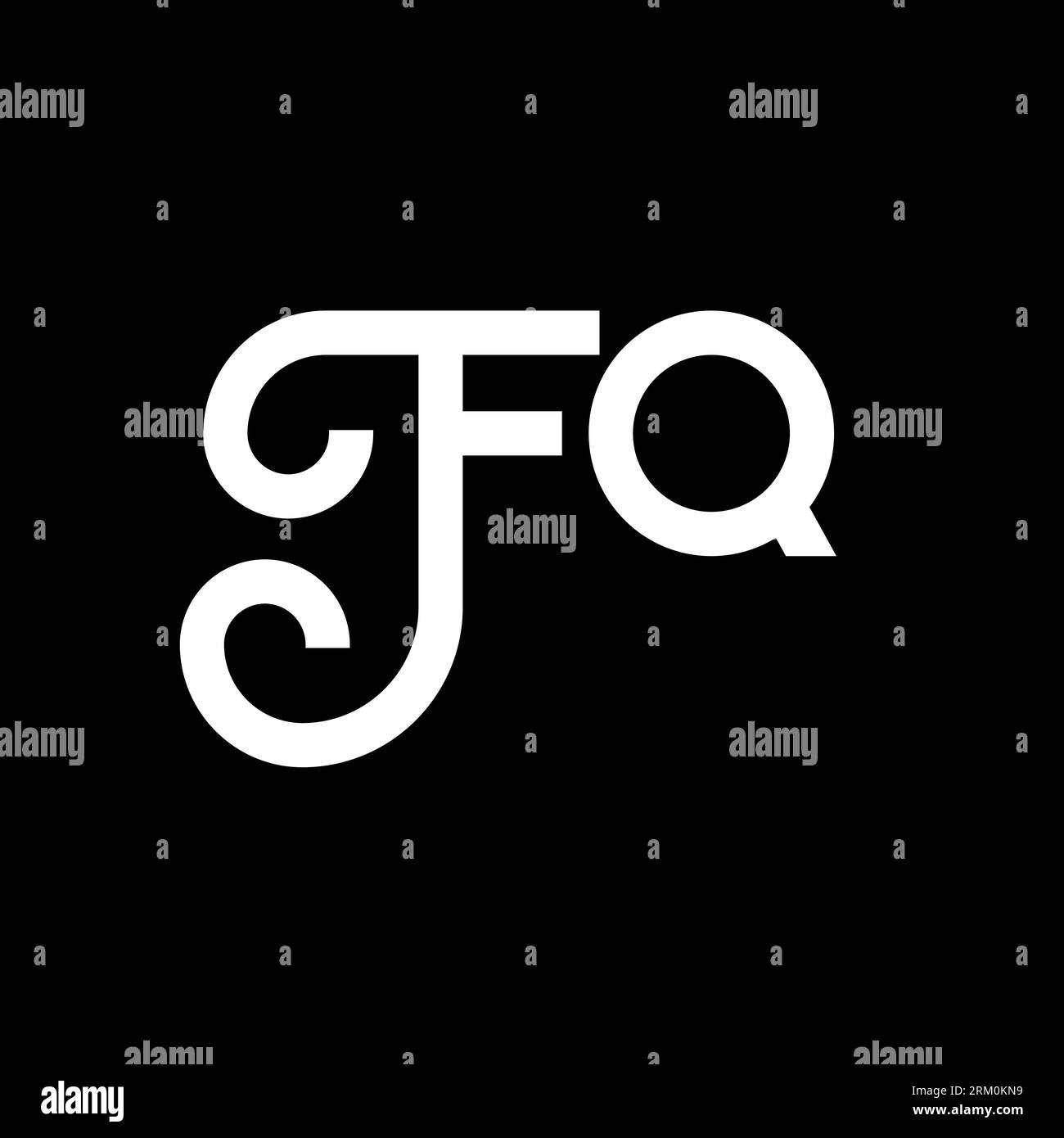FQ letter logo design on black background. FQ creative initials letter ...