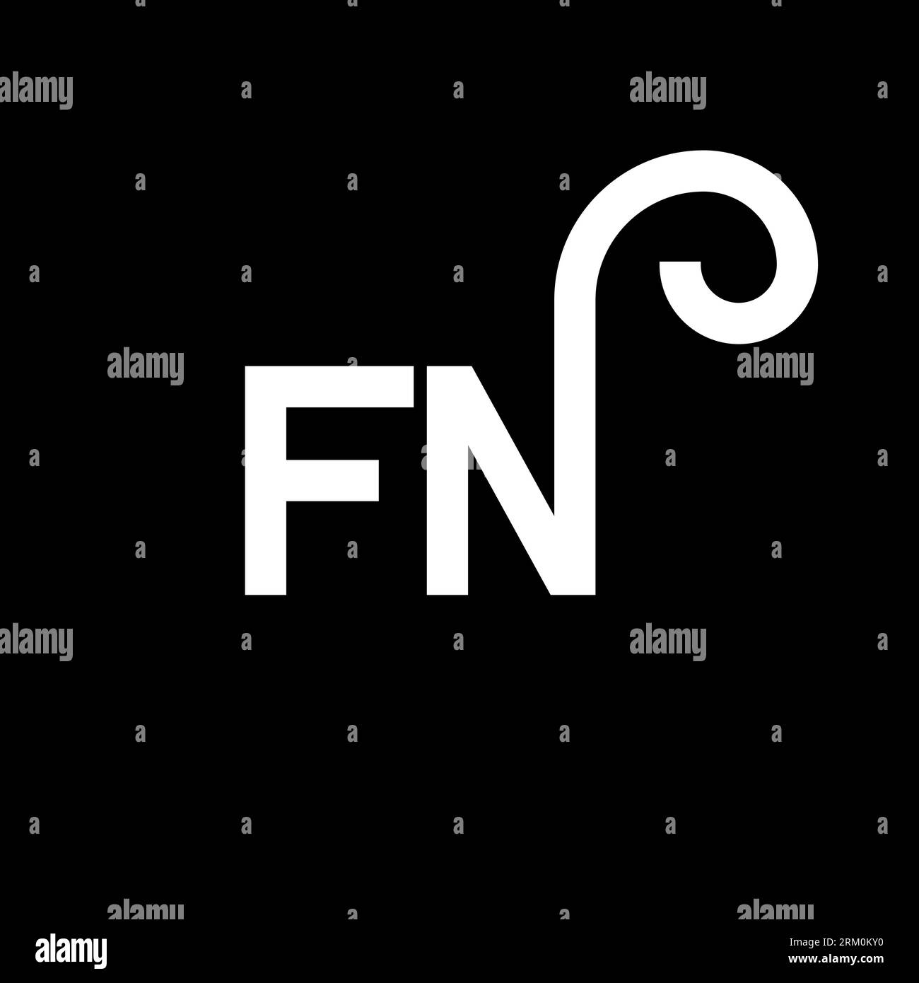 FN letter logo design on black background. FN creative initials letter ...