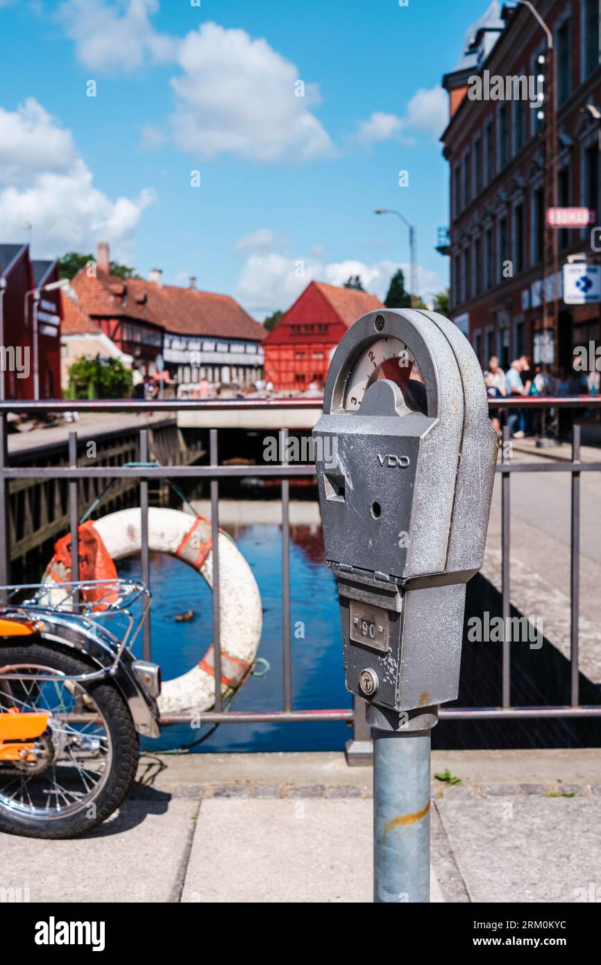 Copenhagen, Denmark - August 8, 2023: An old disused parking meter ...