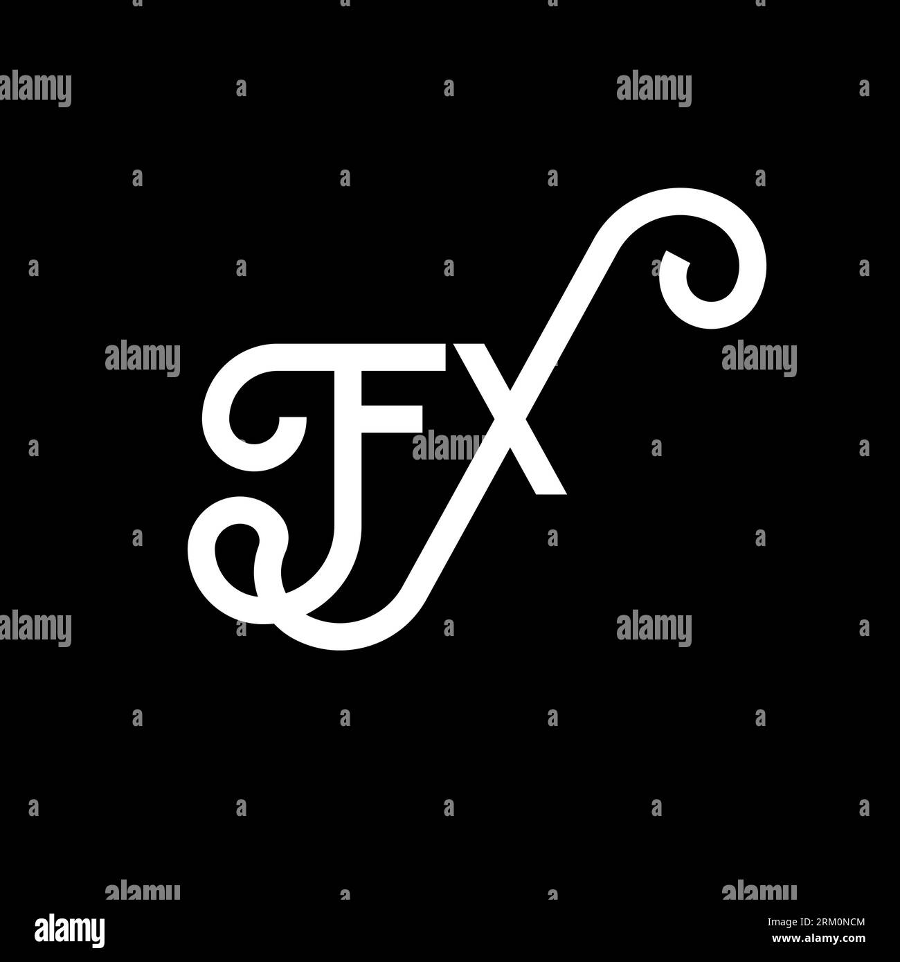 FX letter logo design on black background. FX creative initials letter ...