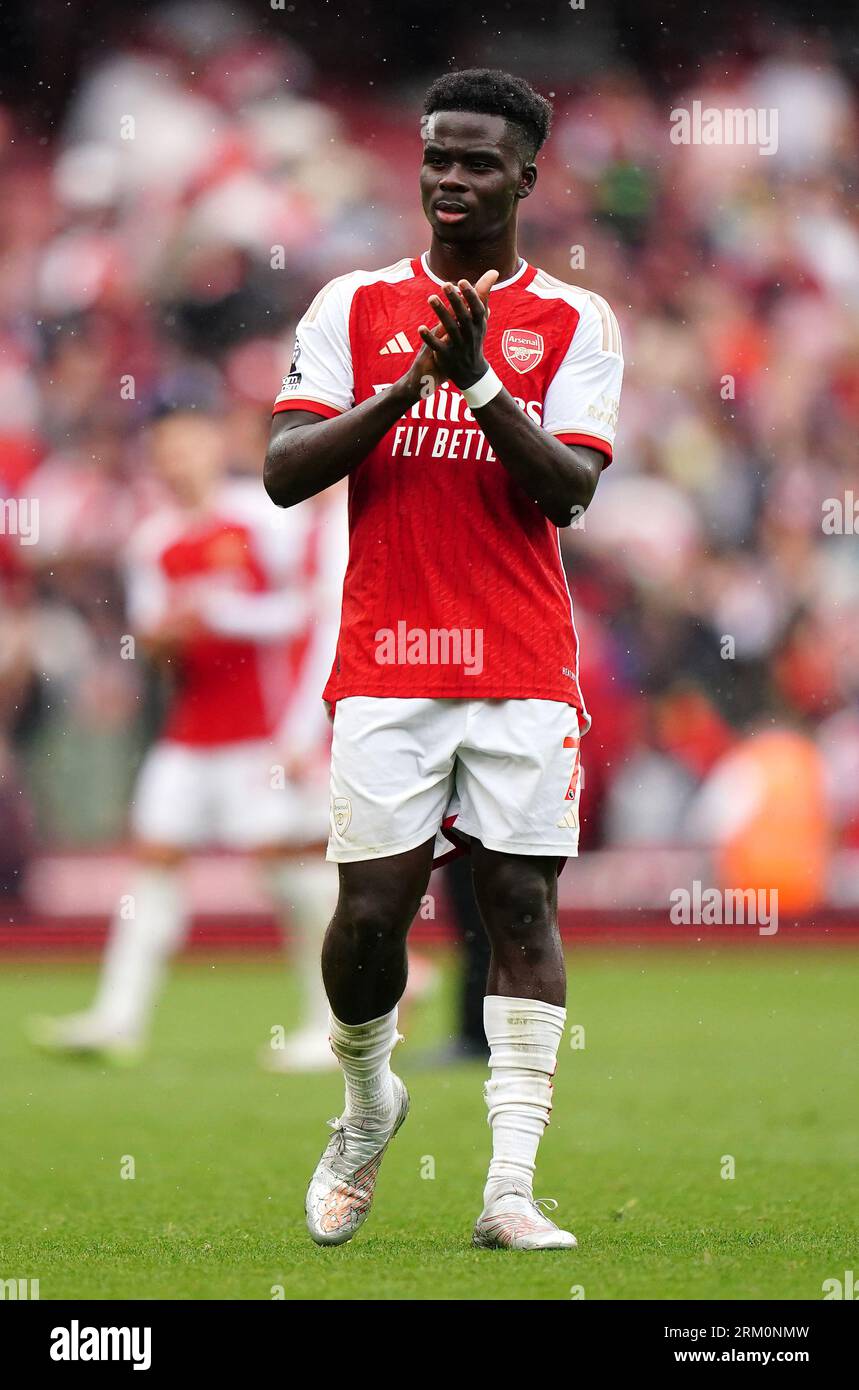 Bukayo saka arsenal 2023 celebration hi-res stock photography and ...