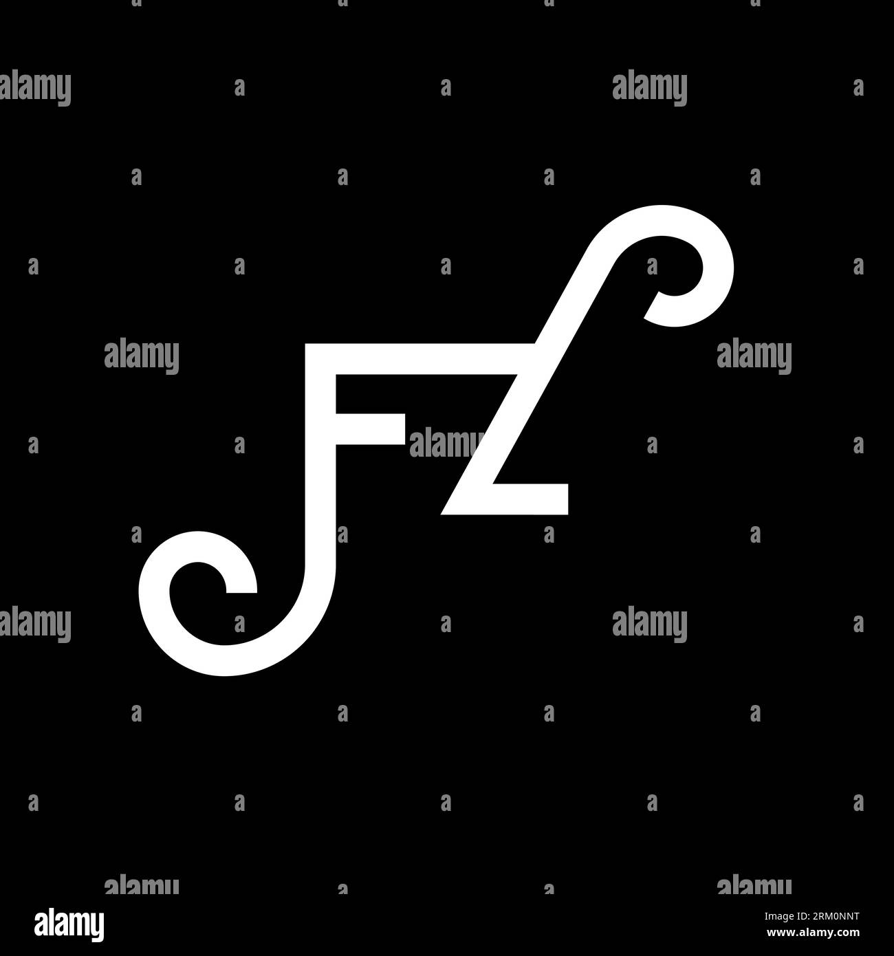 FZ letter logo design on black background. FZ creative initials letter ...