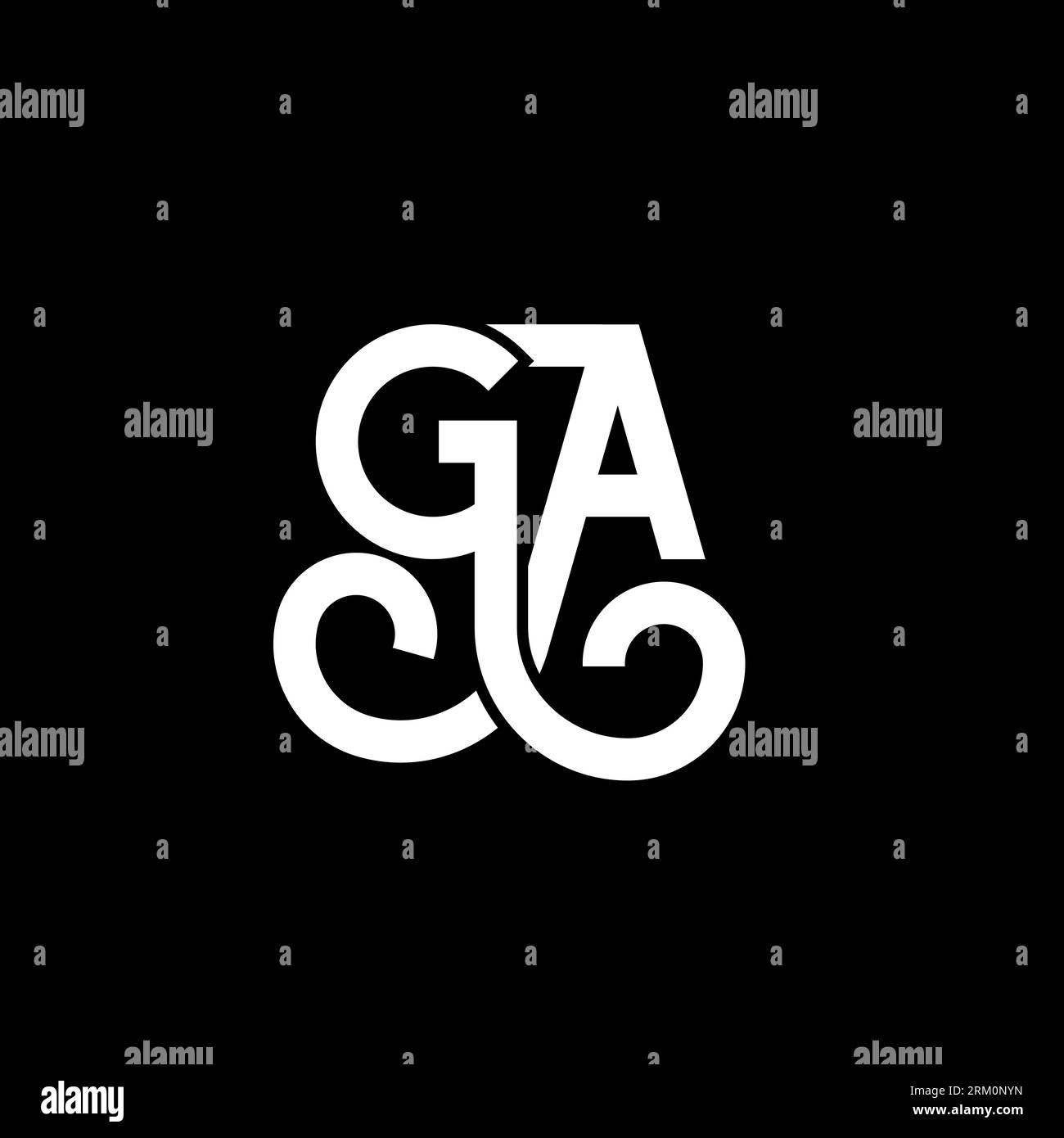 GA letter logo design on black background. GA creative initials letter ...