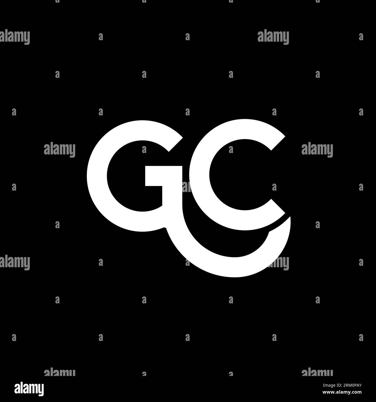 GC letter logo design on black background. GC creative initials letter ...