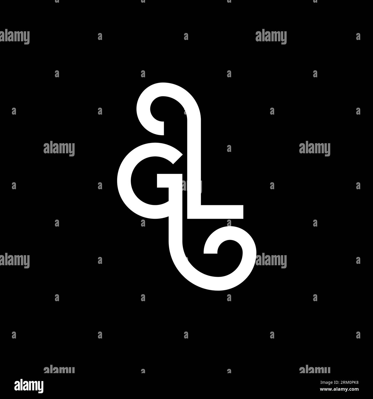 GL letter logo design on black background. GL creative initials letter ...