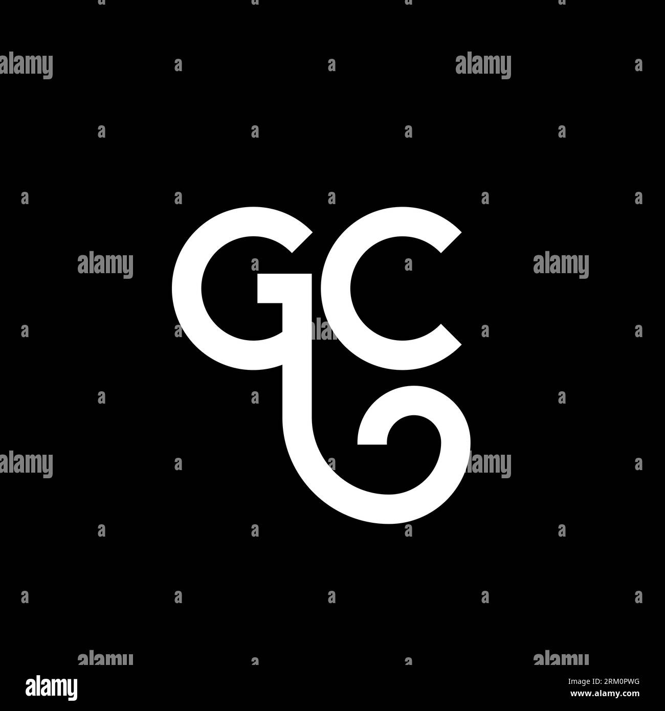 GC letter logo design on black background. GC creative initials letter ...