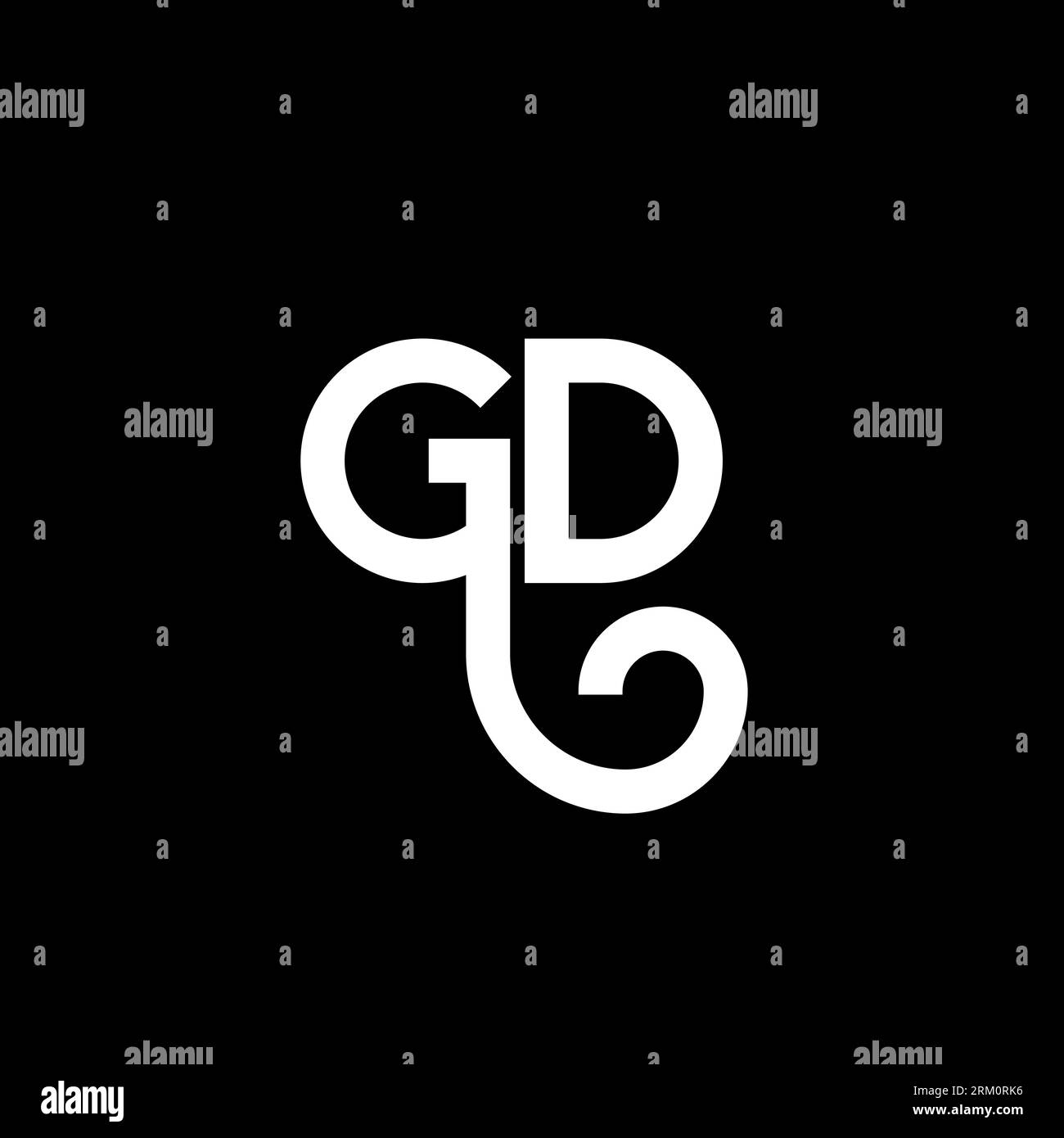 GD letter logo design on black background. GD creative initials letter ...