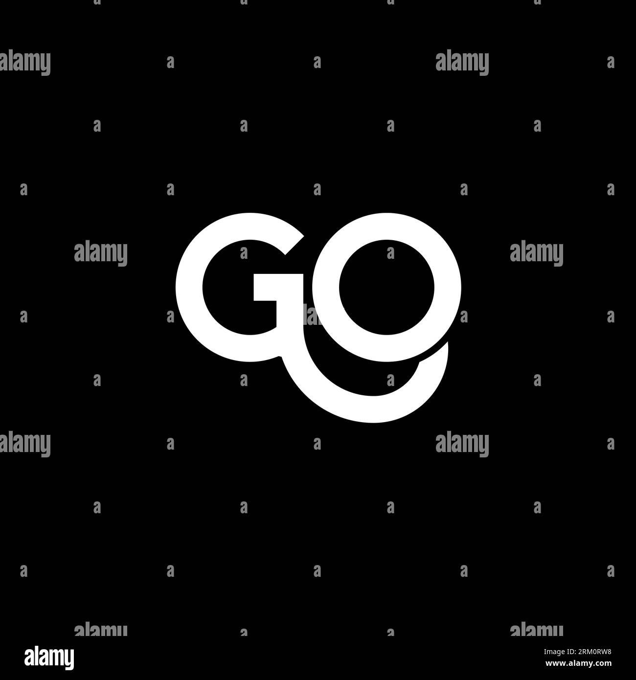 GO letter logo design on black background. GO creative initials letter ...