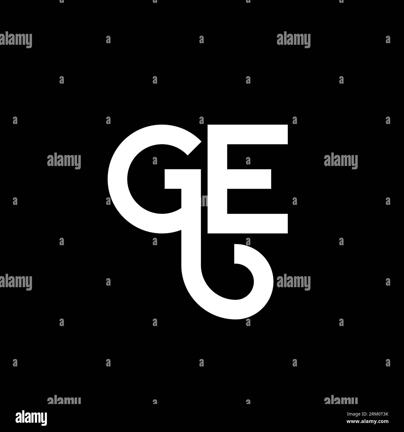 GE letter logo design on black background. GE creative initials letter ...