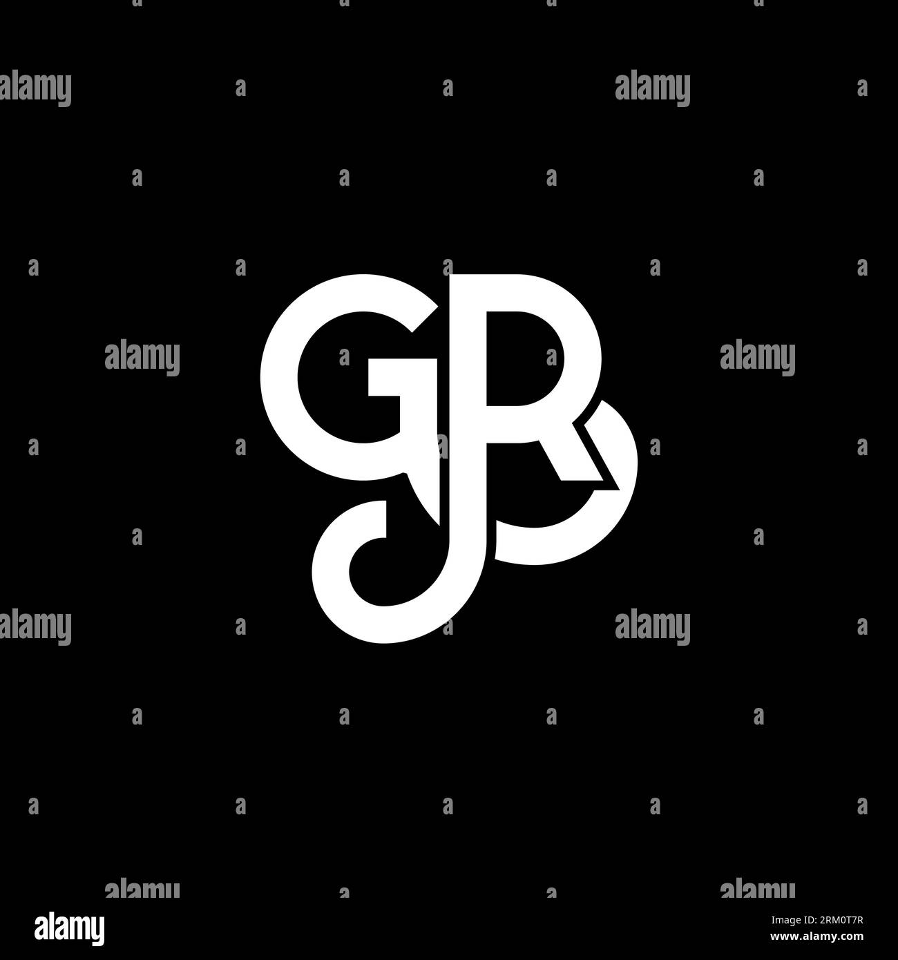 GR letter logo design on black background. GR creative initials letter ...