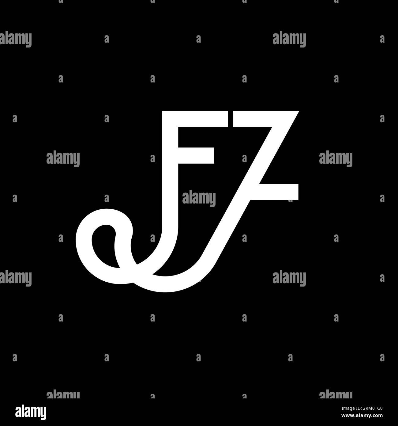 FZ letter logo design on black background. FZ creative initials letter ...