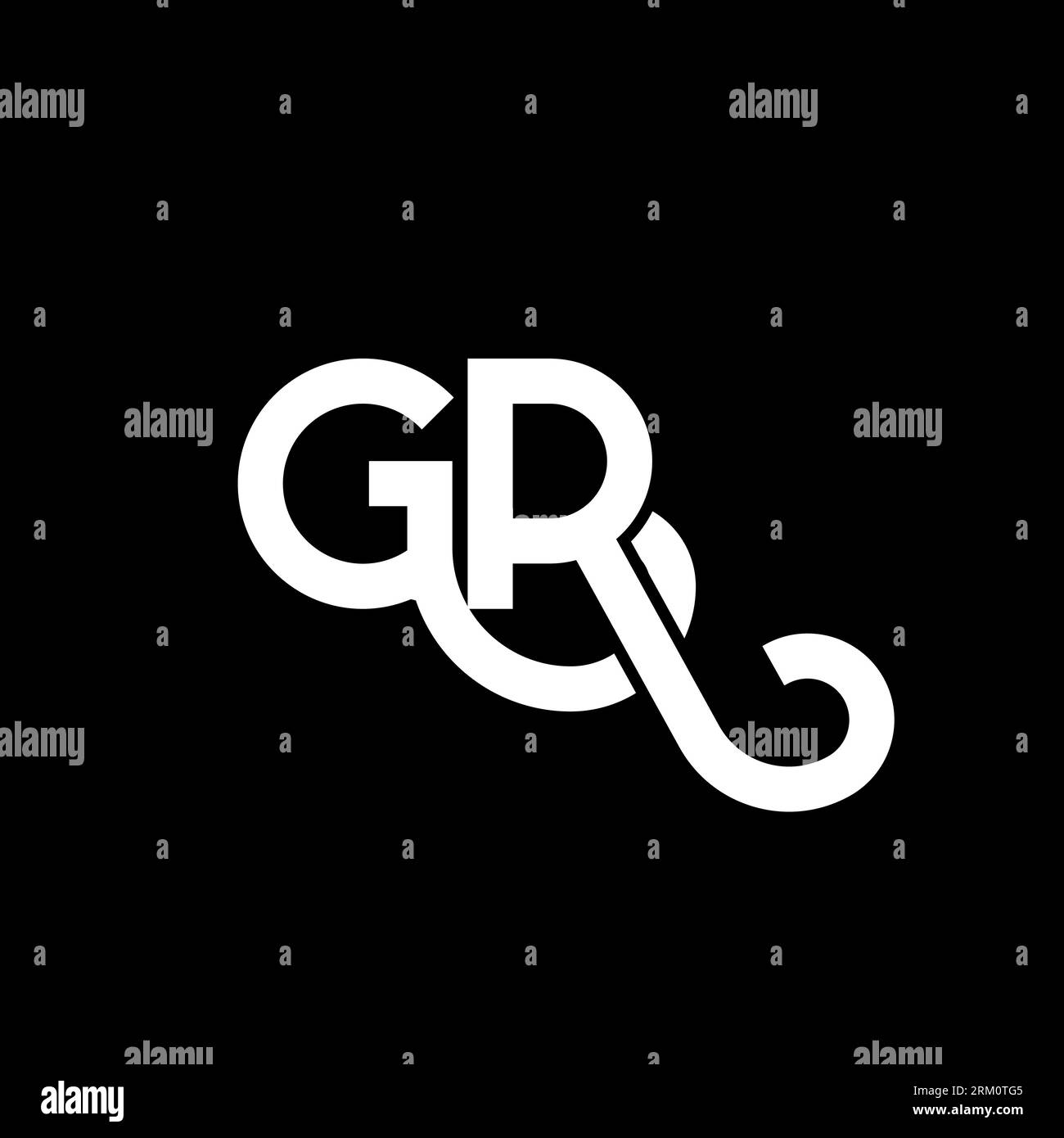 GR letter logo design on black background. GR creative initials letter ...