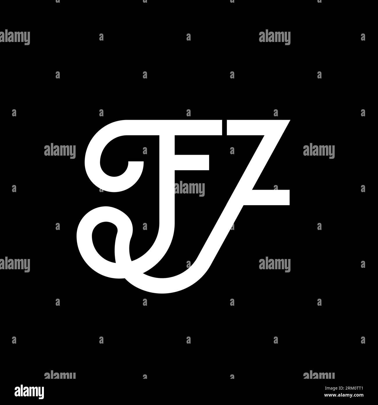 FZ letter logo design on black background. FZ creative initials letter ...