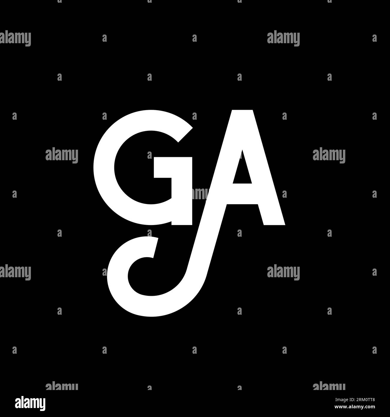 GA letter logo design on black background. GA creative initials letter ...