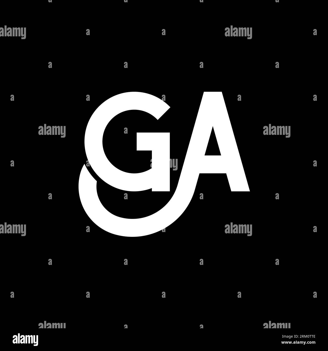 GA letter logo design on black background. GA creative initials letter ...