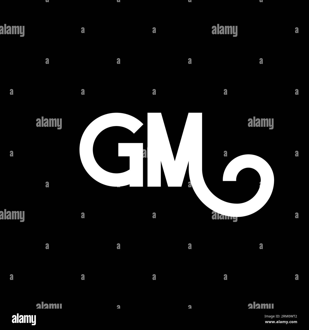 GM letter logo design on black background. GM creative initials letter ...