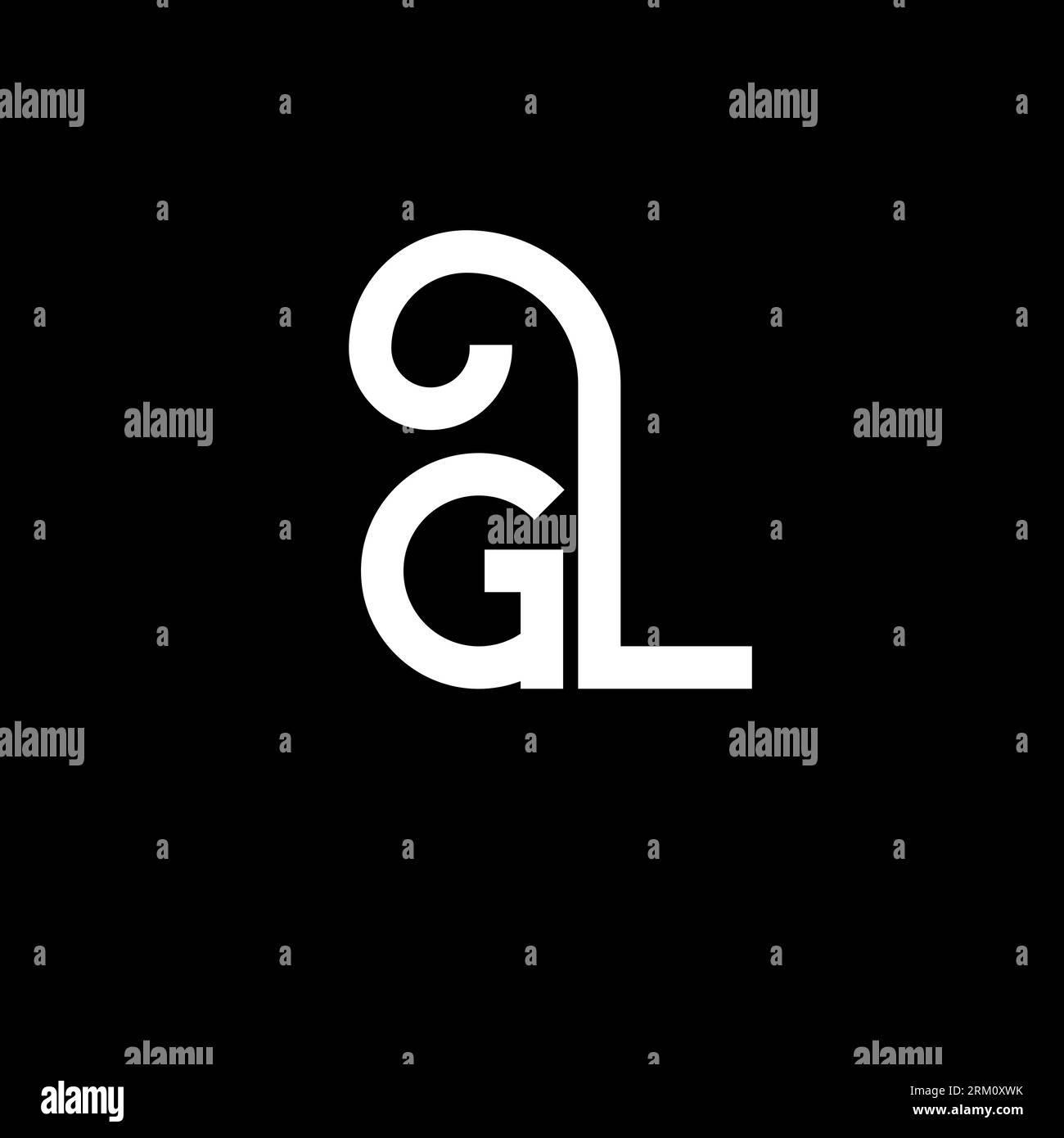 GL letter logo design on black background. GL creative initials letter ...