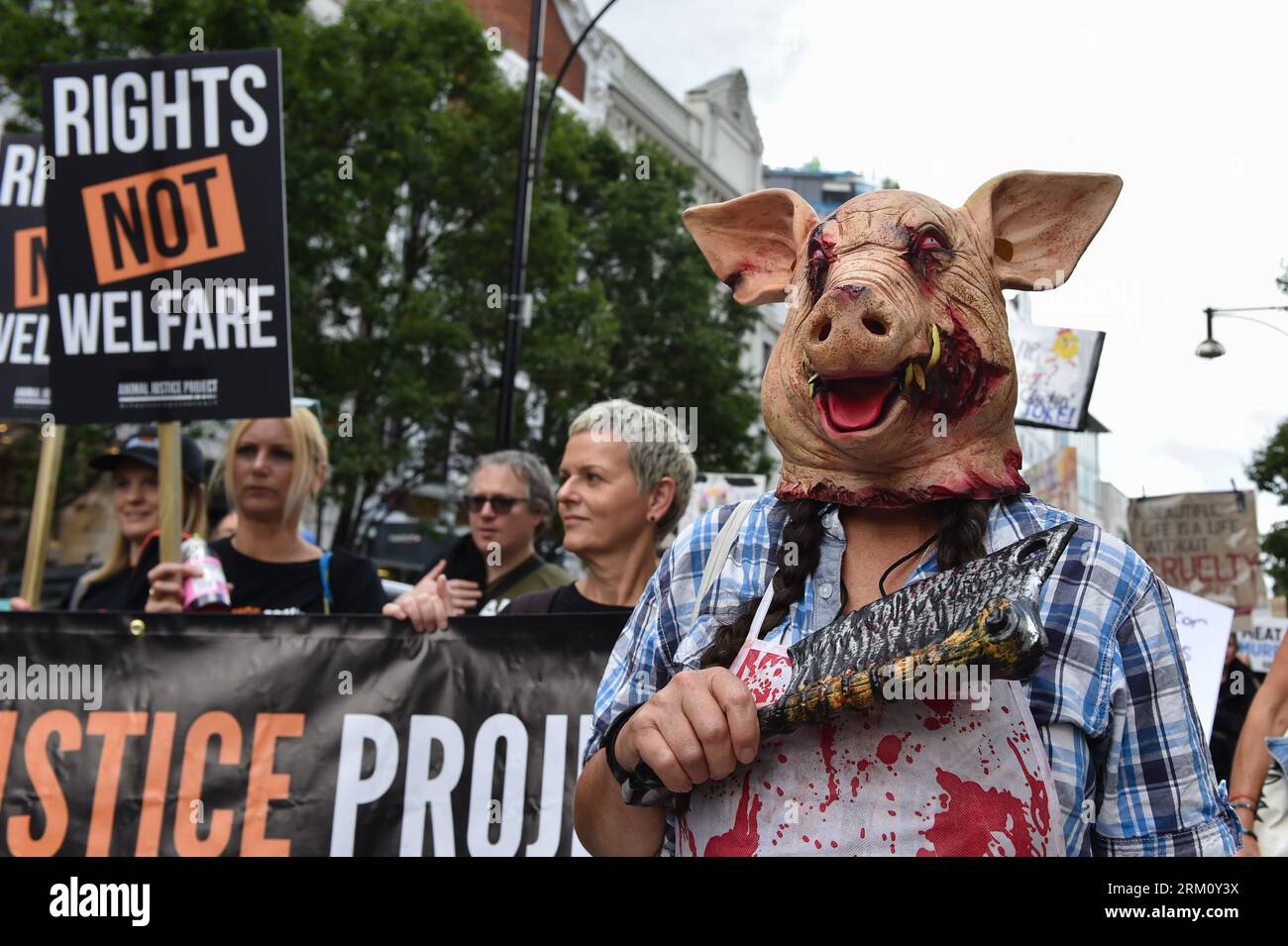 Pig cruelty placards hi-res stock photography and images - Alamy