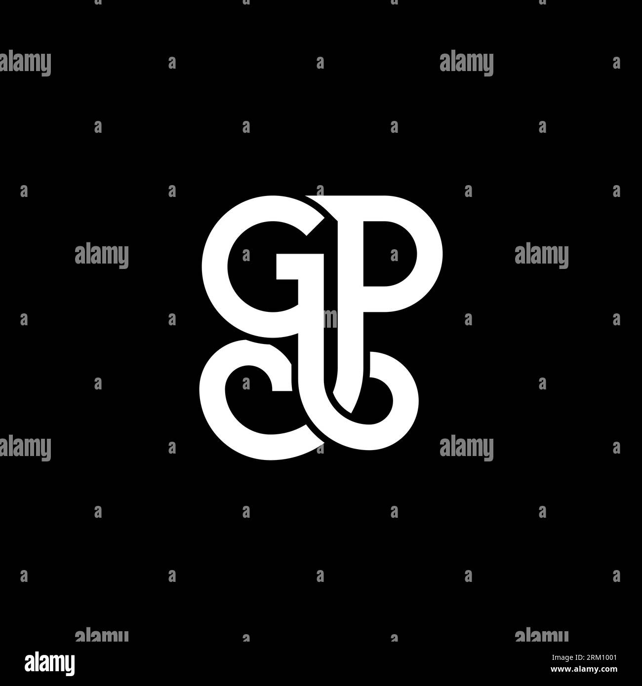 GP letter logo design on black background. GP creative initials letter ...
